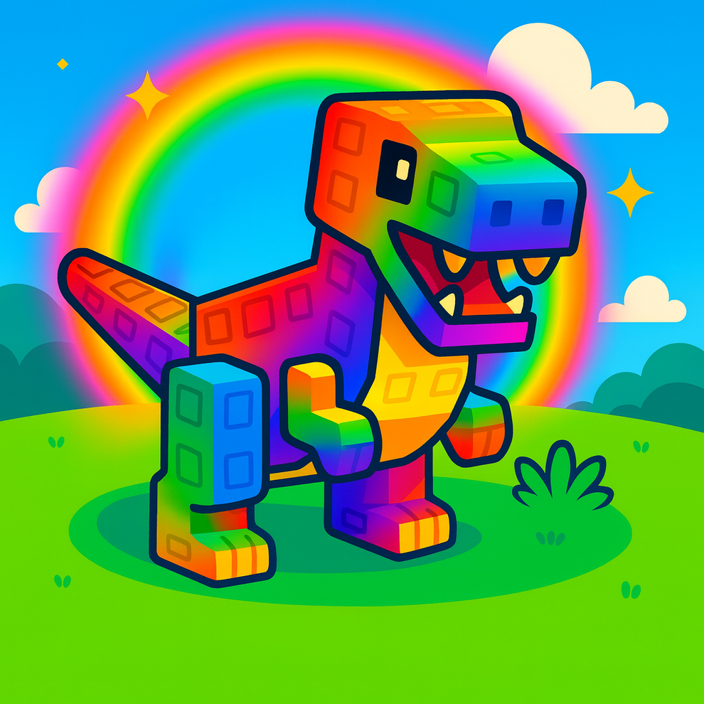 Rainbow T-Rex – Game Goods
